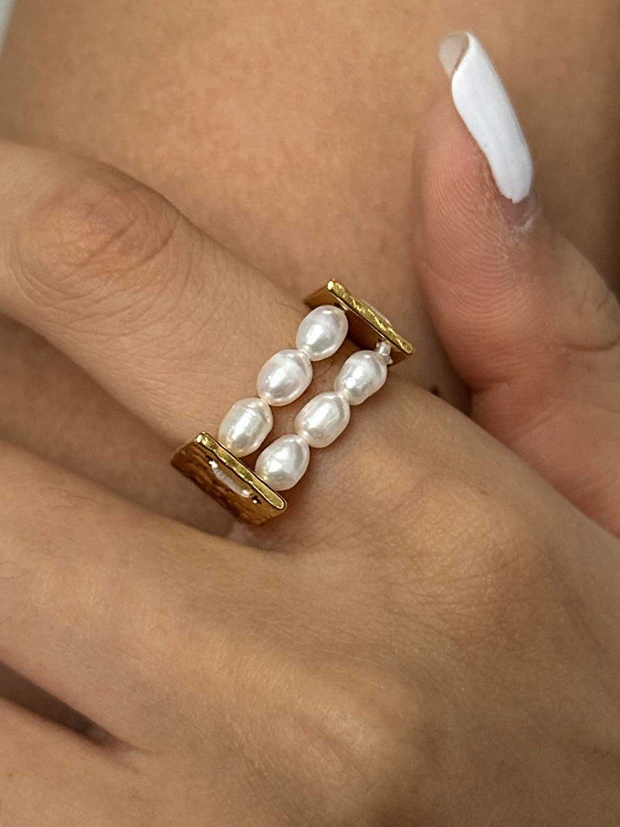 Uwe | U-Shape Perlen Tunnel Ring – TOKO-MODE