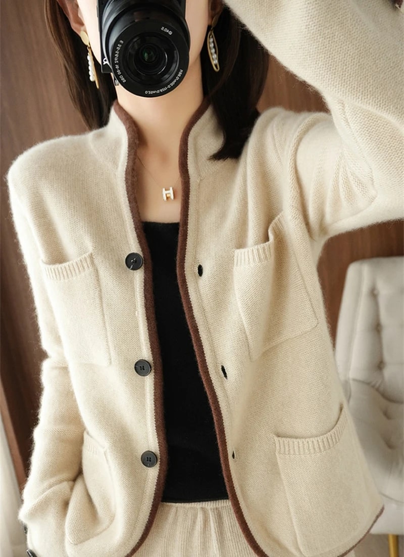 Alara Strickpullover mit Knopfleiste und Taschen – Sintosa – TOKO-MODE